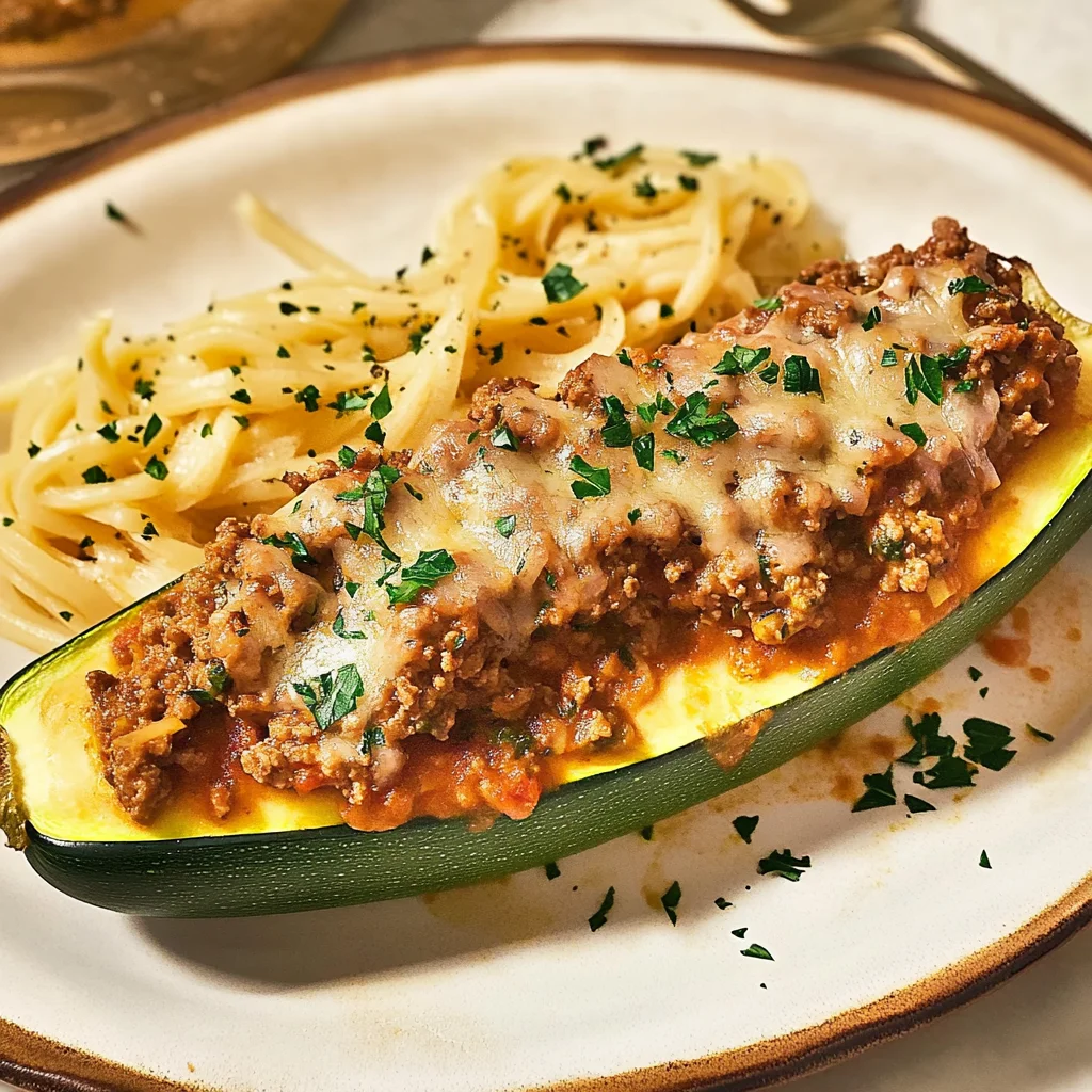 Easy Ground Beef Stuffed Zucchini Boats Recipe